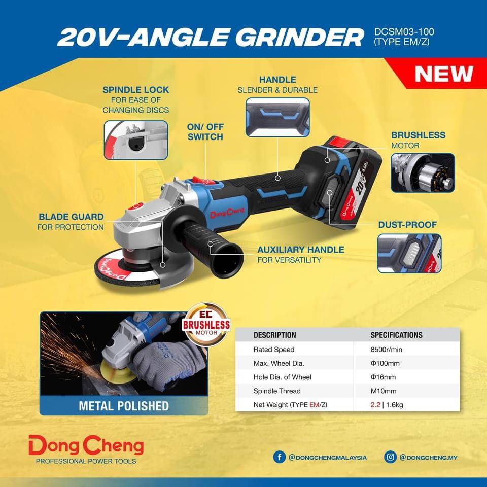 DONG CHENG 20V Combo Cordless Brushless Rotary Hammer + Driver / Hammer ...