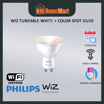 WiZ Par GU10 LED Smart Tunable White and Colour Bulb (2200K - 6500K) (1 ...