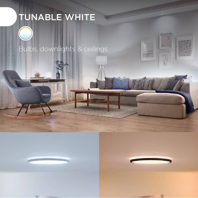 WiZ LED Adria Smart Dimmable Ceiling Lights 17W White (6500K) (1 Year ...
