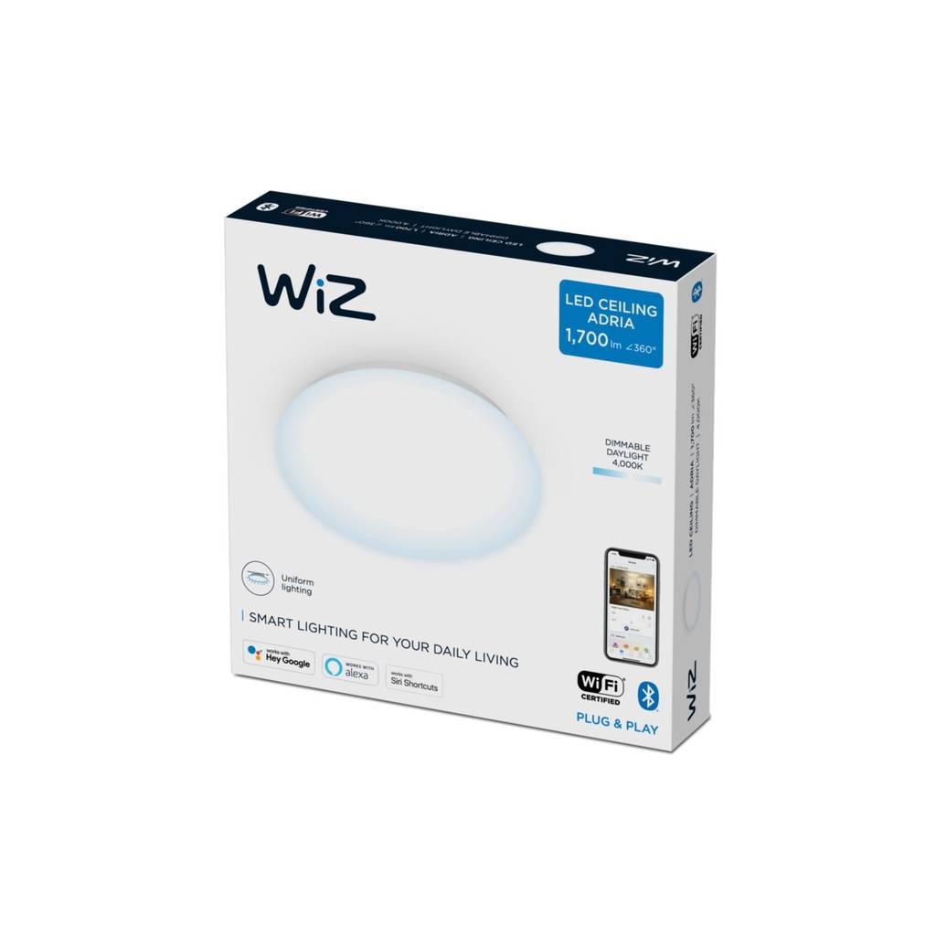 WiZ LED Adria Smart Dimmable Ceiling Lights 17W White (6500K) (1 Year ...