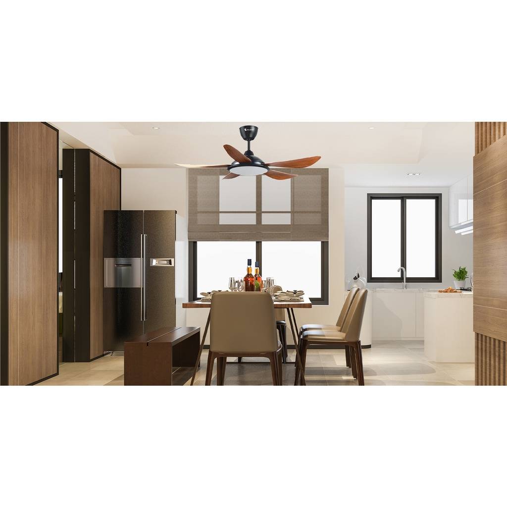 SILENZ ALUMA 42"/56" DC Motor Remote LED Ceiling Fan (Walnut) (5 Years ...