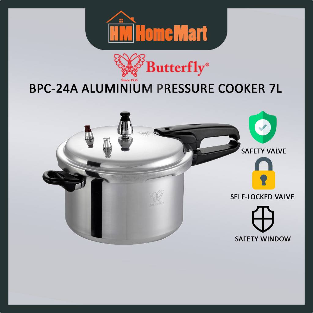 BUTTERFLY BPC-24A (7L) / BPC-28A (11L) PRESSURE COOKER (1 Year Warranty)