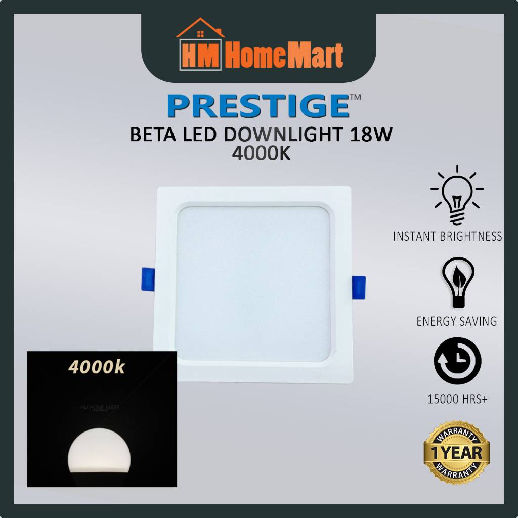 PRESTIGE BETA Led Downlight Square 12W/18W (3000K/4000K/6500K) (SIRIM ...