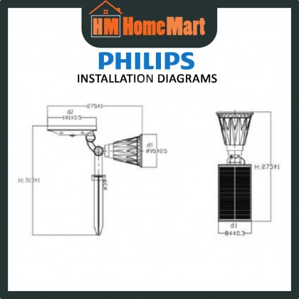(New) PHILIPS SOLAR Outdoor Spot Light 10W/30W 3000K ( 1 Year Warranty )