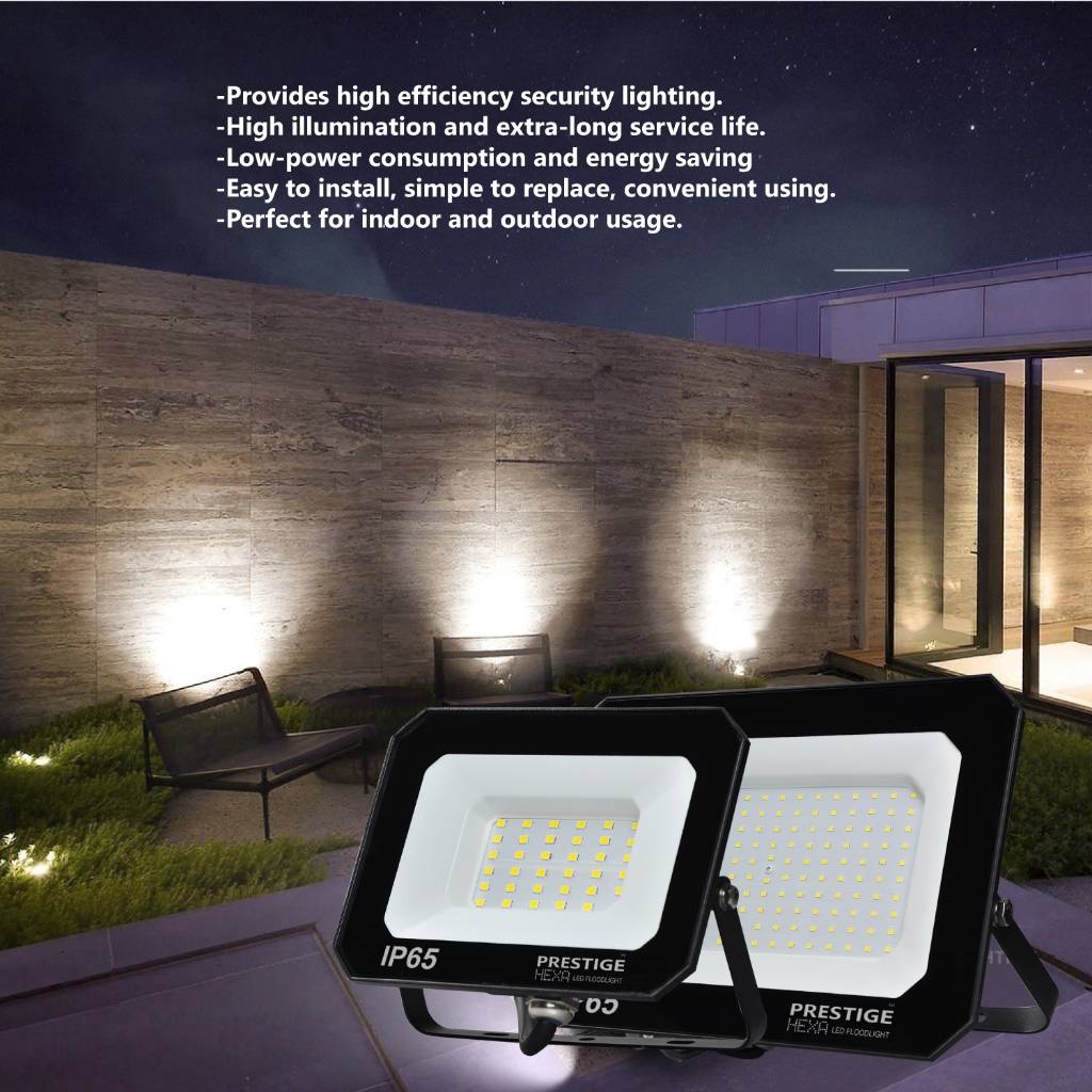 PRESTIGE HEXA LED Floodlight 10W/20W/30W/50W (3000K/4000K/6500K) (1 ...