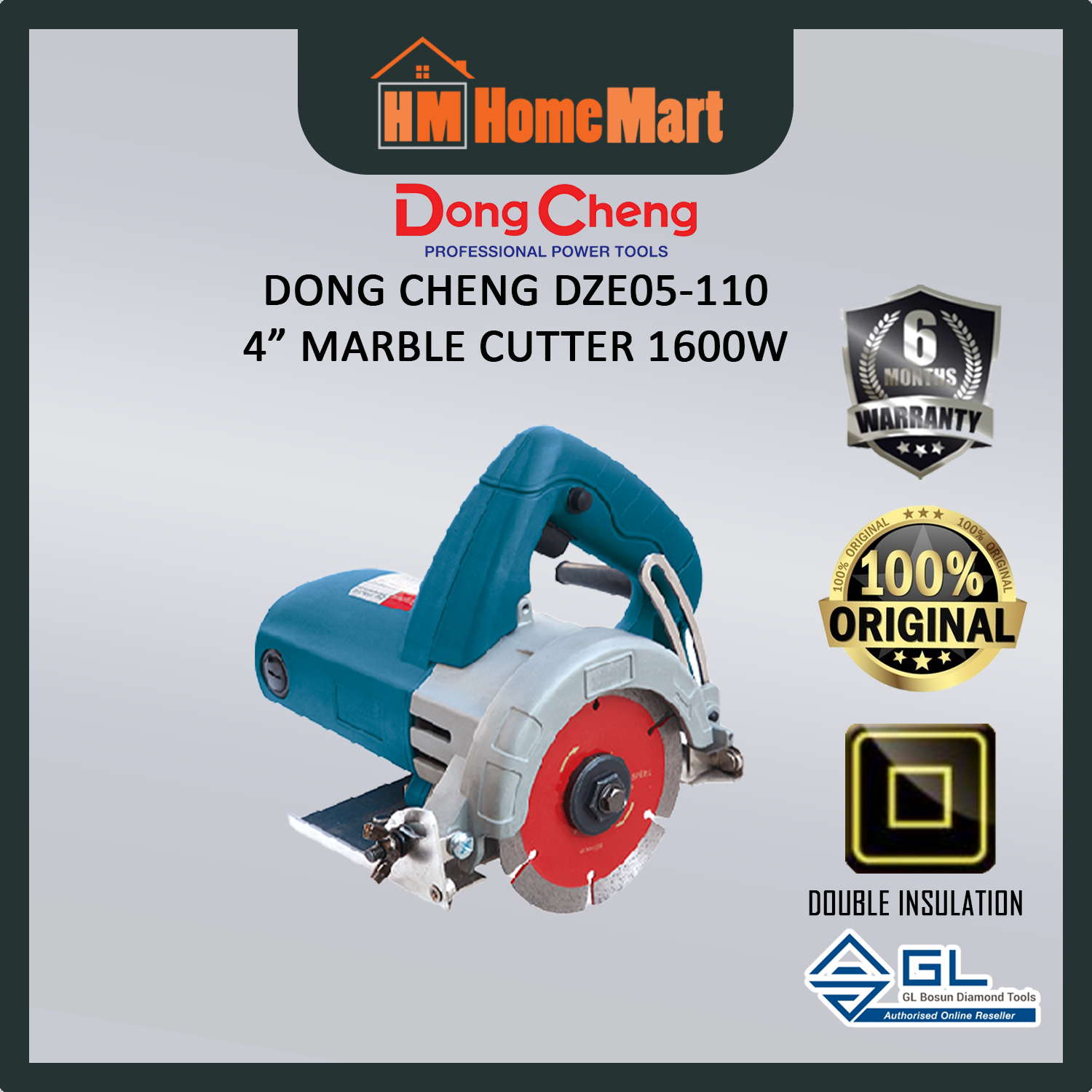DONG CHENG 4" Marble Cutter 1600W DZE05-110 (6 Months Warranty)